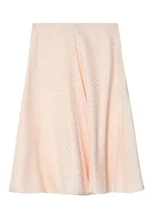 Fendi Ff Jacquard Silk Midi Skirt - Pink