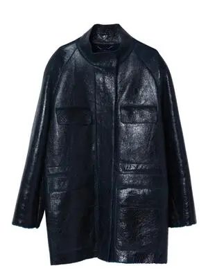 Fendi Dark Shearling Jacket - Blue