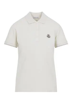 Moncler Cotton Polo Shirt With Logo Patch - Multicolor