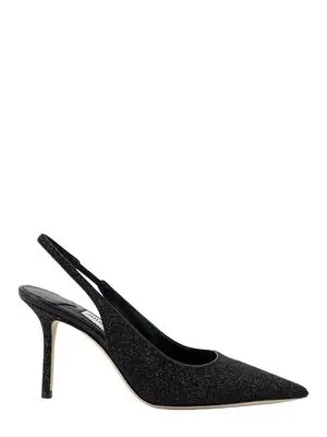 JIMMY CHOO Love Glitter Slingback Pumps - Black