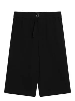 Ami Wide Cotton Bermuda Shorts - Black