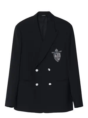 Fendi Double-breasted Virgin Wool Jacket - Blue