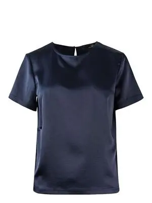 Max Mara Sleeveless Ribbed Mock Neck Top - Blue