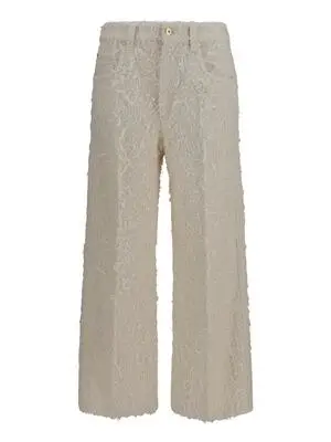 Brunello Cucinelli Square-leg Dyed Furry Pants With Monili - Multicolor