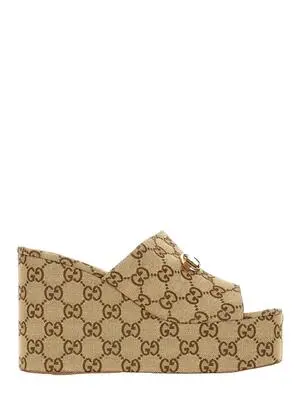 Gucci Gg Canvas Platform Mules - Multicolor