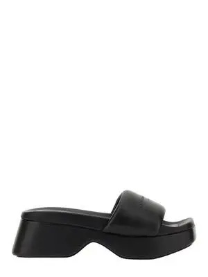 Alexander Wang Logo Padded Platform Sandals - Black