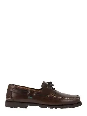 Paraboot Lug Sole Leather Boat Shoes - Brown