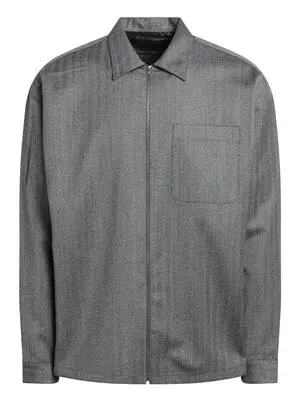 Prada Wool Overshirt With Zip - Gray