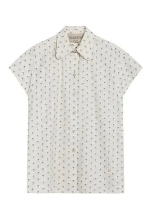 Valentino Garavani Short-sleeved Floral Shirt - Cream
