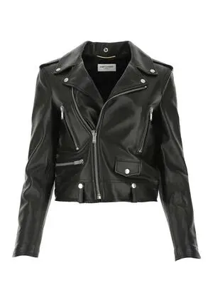 Saint Laurent Nappa Leather Biker Jacket - Black