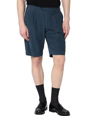 PT TORINO Cotton Bermuda Shorts With Pleats - Blue