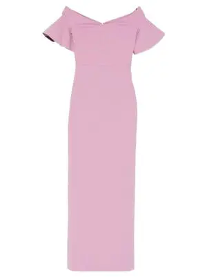 Solace London Cielo Maxi Dress With Ruffled Sleeves - Multicolor
