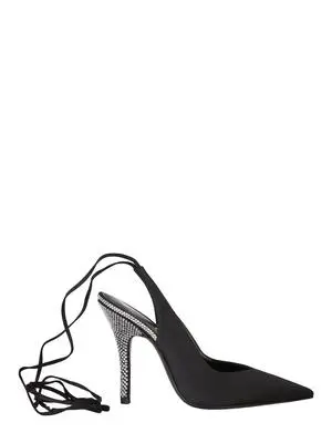 Attico Pointed Toe Slingback Pumps With Embellished Heel - Multicolor