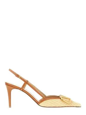Valentino Garavani Slingback Pumps With Gold Tone Detailing - Multicolor