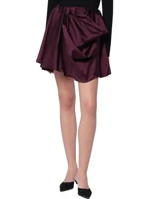 GANNI Mauve Draped Mini Skirt - Red