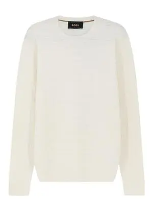 BOSS Silk And Cotton Blend Crew Neck Sweater - Multicolor