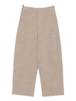 Max Mara Wool And Cotton Wide Leg Trousers - Multicolor