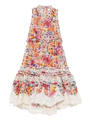 Zimmermann Luna Linen And Silk Dress - Multicolor