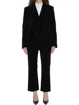 Saint Laurent Velvet Double-breasted Jacket - Multicolor