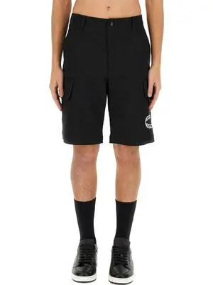 Moschino Bermuda Shorts With Logo Detail - Black