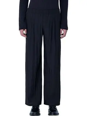 Our Legacy Leisure Trousers Crinkled Wide-leg - Black