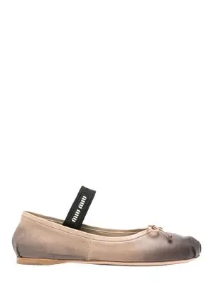Miu Miu Leather Ballerina Flats - Multicolor