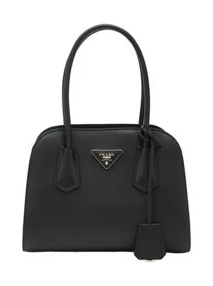 Prada Medium Leather Shopping Bag - Black