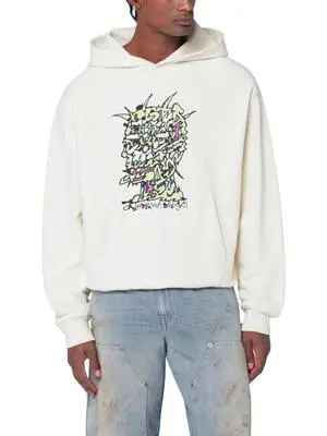 BRAIN DEAD Light Beige Scrambled Head Hoodie - Blue