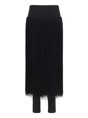 Alaïa Fringed Leggings - Black