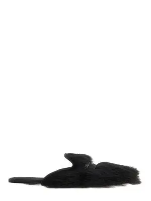 Dolce & Gabbana Faux Fur Trimmed Slippers - Multicolor