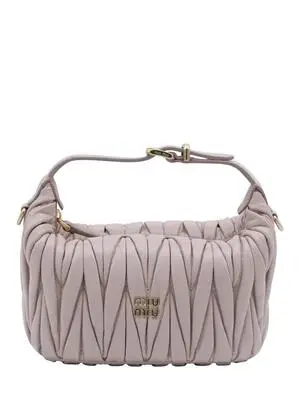 Miu Miu Miu Miu Quilted Leather Handbag Gray