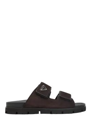 Prada Suede Strappy Sandals - Brown