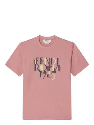 Fendi Cotton T-shirt With Logo Print - Pink