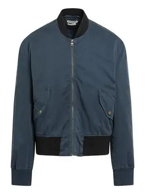JW Anderson Cotton Bomber Jacket With Vintage Finish - Blue