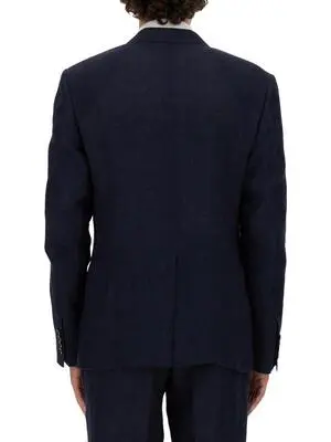 Dolce & Gabbana Double-breasted Linen Blazer - Blue