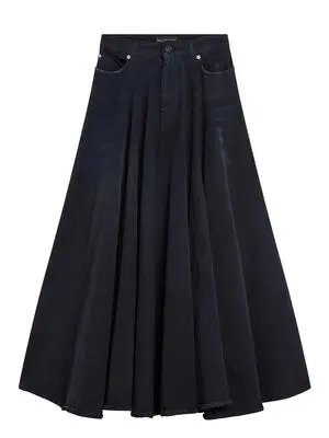 Balenciaga Maxi Godet Skirt - Blue