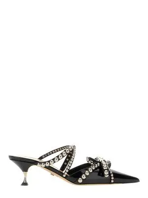 Mach & Mach Embellished Bow Mules - Multicolor