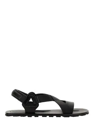 JIL SANDER Strappy Leather Sandals With Rubber Sole - Black