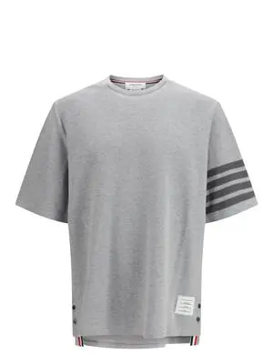 Thom Browne Textured Cotton Piqué T-shirt - Gray