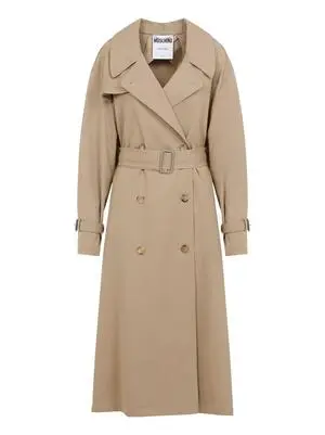 Moschino Cotton Nylon Double-breasted Trench Coat - Multicolor