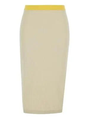 Fendi Ff Jacquard Cotton Midi Skirt - Multicolor