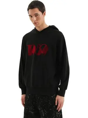 1989 STUDIO Cotton Hooded Sweatshirt With Logo Print - Black