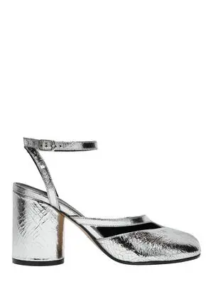 MAISON MARGIELA Tabi Sandals In Broken Mirror Finish - Silver