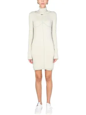 Off-White OFF-WHITE High Neck Dress With Shaped Chest Gray