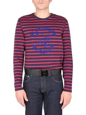 Alexander McQueen T-shirt With Flocked Logo - Blue
