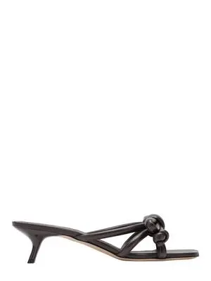 Loewe Lambskin Leather Sandal With Knot Detailing - Brown