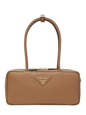 Prada Calf Leather Top Handle Bag - Brown