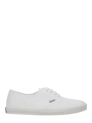 Prada Cotton Drill Lace Up Sneakers - White