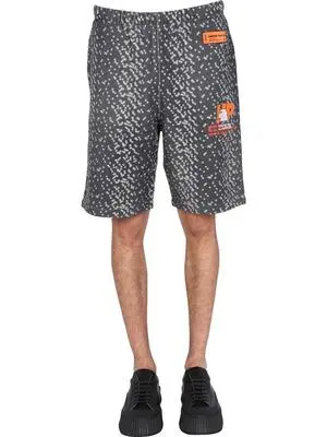 Heron Preston Bermuda Shorts With Rubber Logo - Black