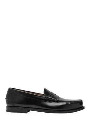 PRADA Prada Brushed Leather Loafers With Embossed Logo